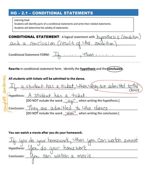 Hg Sect 21 Conditional Statements Complete Pdf