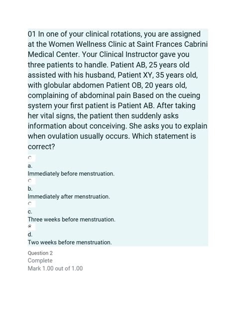 Cmca Lab Exam Pdf Pregnancy Menstruation