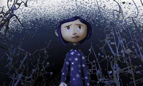 Blue Haired Cartoon Character With Stars Coraline Background Laptop