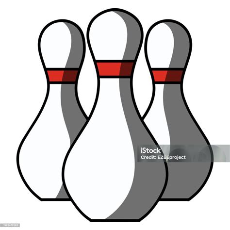 Bowling Pin Hand Drawn Vector Illustration Stock Illustration