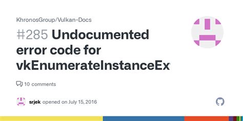 Undocumented Error Code For Vkenumerateinstanceextensionproperties