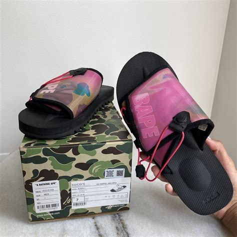Bape X Suicoke Slides🩷🙊💫 Featuring Translucent Upper Depop