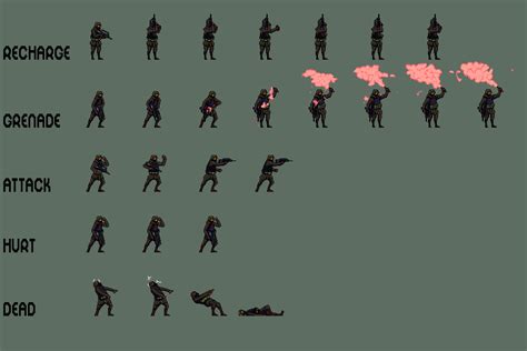 Free Soldier Sprite Sheets Pixel Art Download