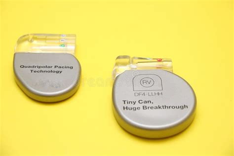 Implantable Cardiac Defibrillator Devices Isolated On Yellow Background Editorial Stock Image
