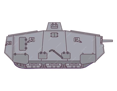 Premium Vector German Tank A7v Of The World War 1 Armored Vehicle
