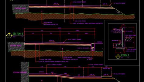 41road Concrete Pavement Cross Section Detail Autocad File Dwg Free