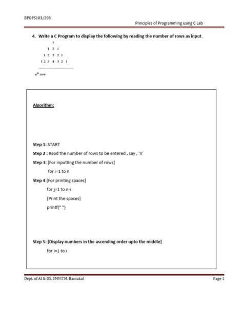 Pop Using C Vtu Lab Program 4 Pdf Teaching Methods And Materials Computers