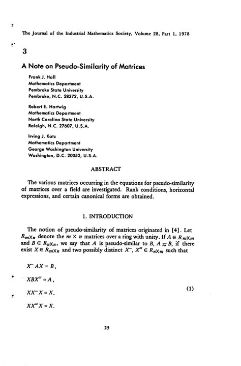 Pdf A Note On Pseudo Similarity Of Matrices