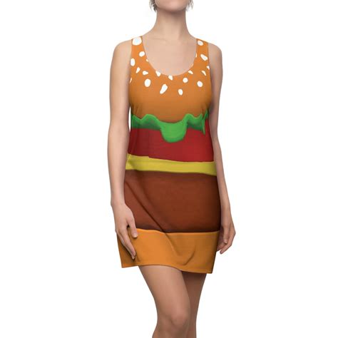 Cheeseburger Dress Burger Costume Funny Halloween Unique Comfortable