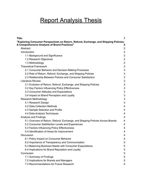 Ppt Report Analysis Thesis Returns Policy Powerpoint Presentation