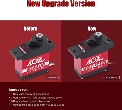 Agfrc B13dlm Sub Micro Servo Metal Case Titanium Gear 4 5kg Hv Mini Se Island Hobby Nut