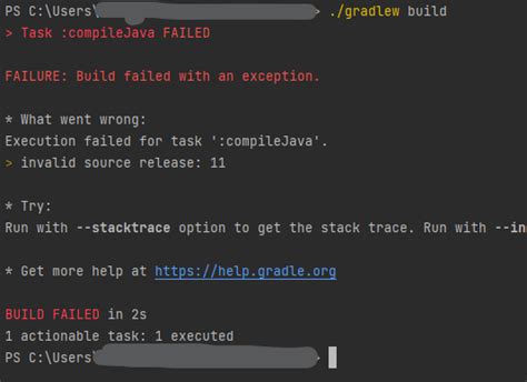 Java Spring Boot Gradle Build Invalid Source Release 11 Stack