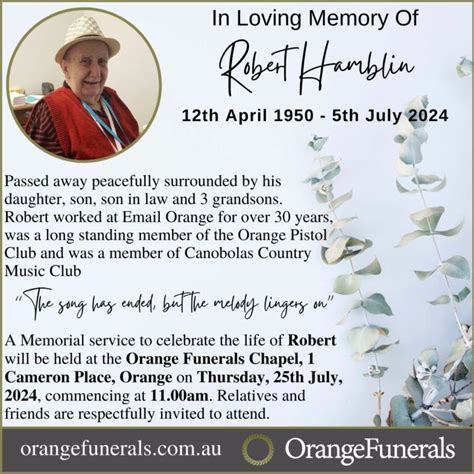 Robert Hamblin Orange Funerals