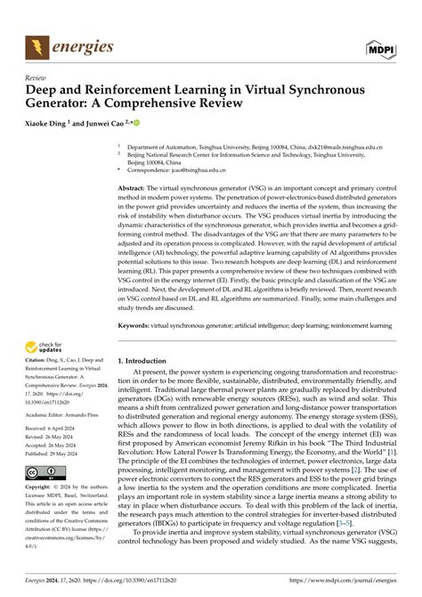 Pdf Deep And Reinforcement Learning In Virtual Synchronous Generator