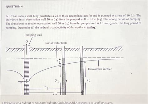 Solved Question 4a 075 M ﻿radius Well Fully Penetrates A