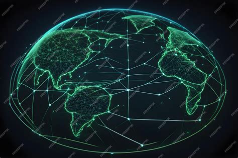 Global Network Connectivity Depicted As A Stylized Data Map Technology Data Background Premium