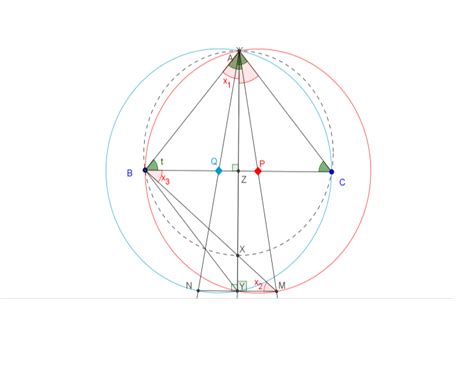 A Geometry Problem Asking To Prove Point Of Intersection Of 2 Cevians Lies On Circumcircle Of