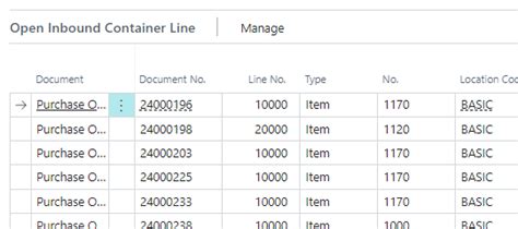 Plan And Receive Inbound Containers With Multiple Purchase Orders