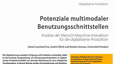 Potentials Of Multimodal User Interfaces Industry 40 Science