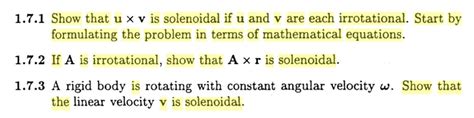 Solved Show That U Times V Is Solenoidal If U And V Are Each