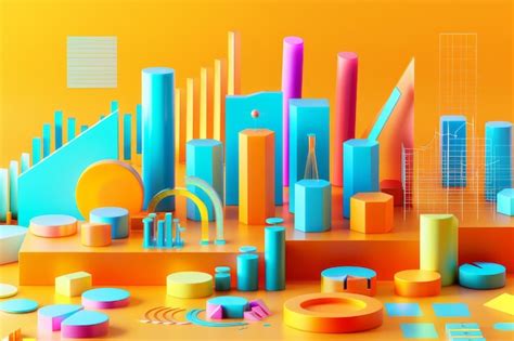 Premium Photo A Colorful Array Of Circles And Rectangles On A Table