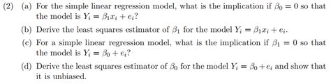 2 A For The Simple Linear Regression Model What