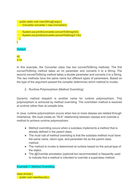 Java Polymorphism Types And Examples Geekster PDF