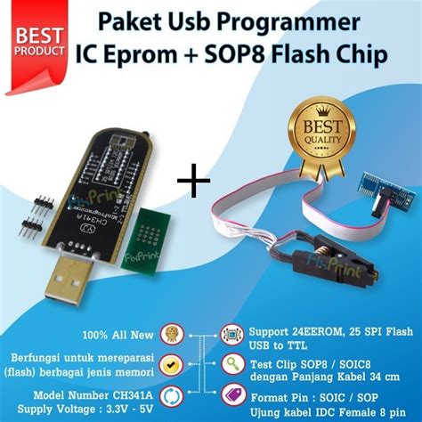 Jual Usb Programmer Ic Eprom Ch341a Module Flash Plus Sop8 Flash Chip Best Shopee Indonesia