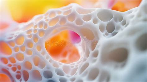 Colorful Abstract Foam Structure With Soft Organic Curves Fluid Holes