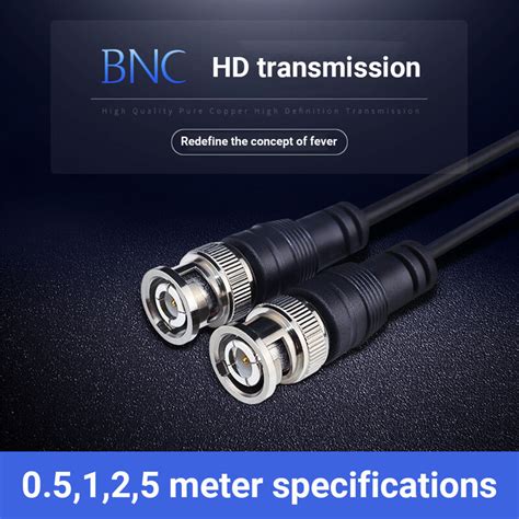 순수 구리 Bnc 수 수 스트레이트 크림프 Q9 헤드 Hd 모니터 라인 더블 헤드 비디오 케이블 연장 커넥터 전송 및 케이블