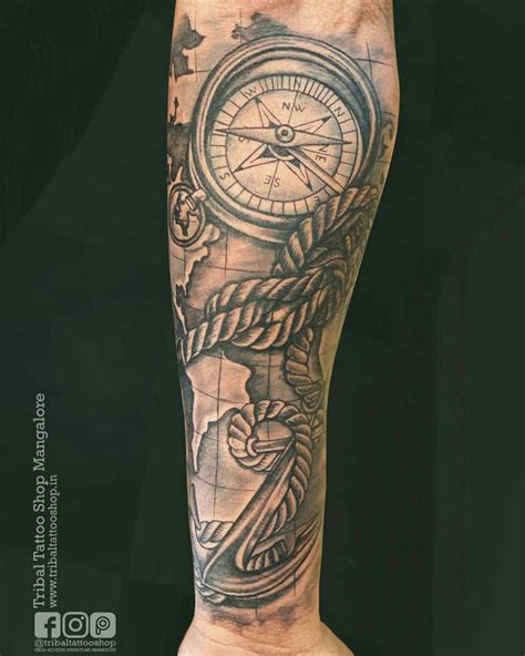 Compass Tattoo Design Men Forearm Compass And Map Tattoo Men Tattoos Arm Sleeve Forearm