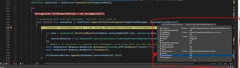 Azure Net OpenAI Client Usage Disabled For Streamed Completion API