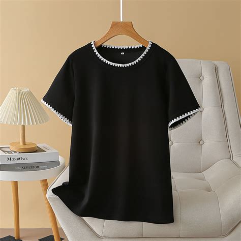 Plus Size Women S XL 4XL Short Sleeve White Black Summer T Shirts