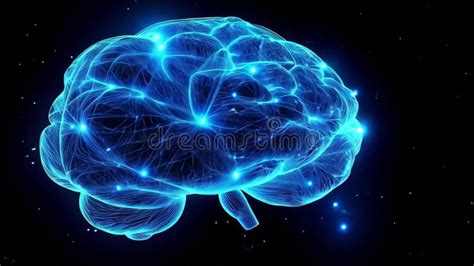 A Glowing Blue Brain Illustration Highlighting Neural Connections Against A Dark Background