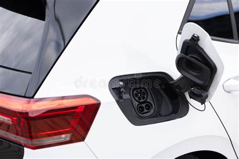 Fast Charging Socket Type 2 Combo Electric Car Type 2 Ccs Plug Port On Electric Vehicle Stock