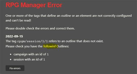 Typo In Error Message · Issue 183 · Carlonicoraobsidian Rpg Manager