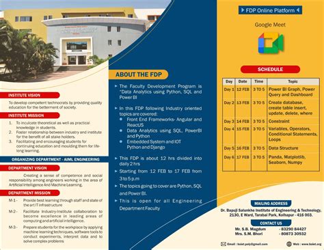 Faculty Development Program Department Of Artificial Intelligence And