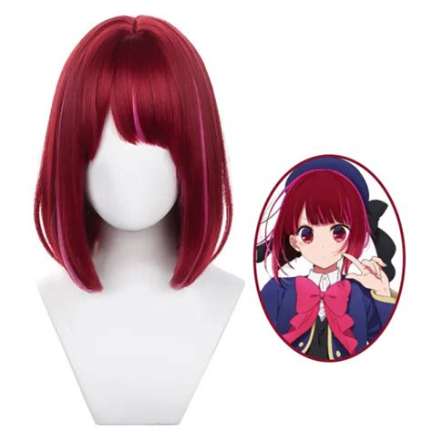 Oshi No Ko Arima Kana Cosplay Wig 34cm Short Bobo Wig Red Myled Pink