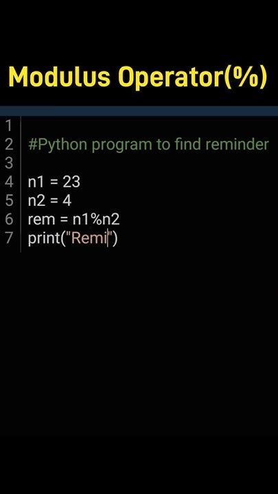 Modulus Operator In Python How To Find Reminder Olevelpython