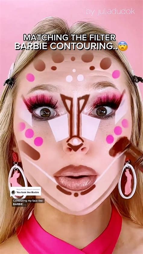 Barbie Makeup Contour Makeup Filter Creative Makeup Challenge Pink