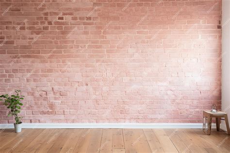 빈 분홍색 벽돌 벽의 텍스처 배경 프리미엄 사진