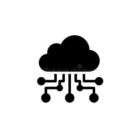 Black Cloud Icon Connected To Multiple Circuit Lines Resembling Tree Roots Extending Downward