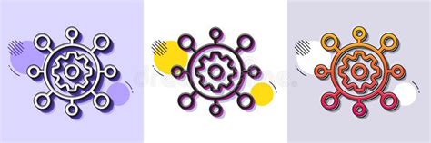 Framework Line Icon Service Maintenance Sign Halftone Dotted Pattern Vector Stock Image