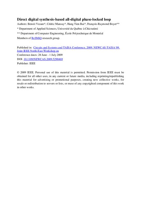 Pdf Direct Digital Synthesis Based All Digital Phase Locked Loop