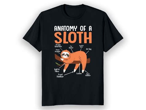 Anatomy Of A Sloth Afbeelding Door Best Merch Tees · Creative Fabrica