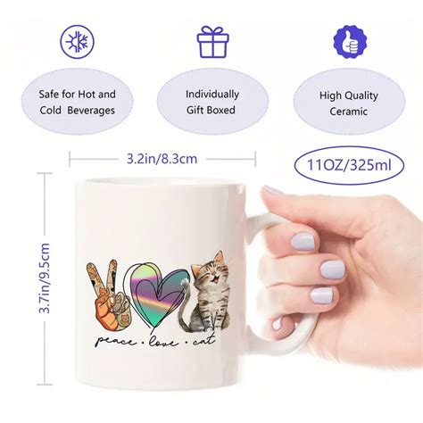 1개 재밌는 커피 머그 11온스 세라믹 커피잔 물잔 여름 겨울 음료용기 집과 사무실을 위한 최고의 선택 고양 Temu