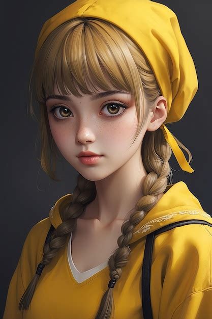 Yellow Girl Premium Ai Generated Image