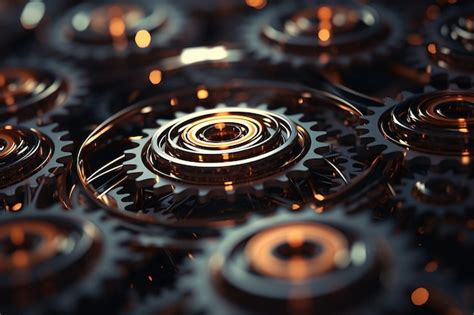 상호 연결된 기어의 추상적인 표현 Sy 00030 03 프리미엄 사진