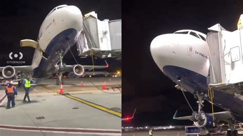 Jetblue Plane Tilts Back After Landing At Jfk Airport Fox 5 New York