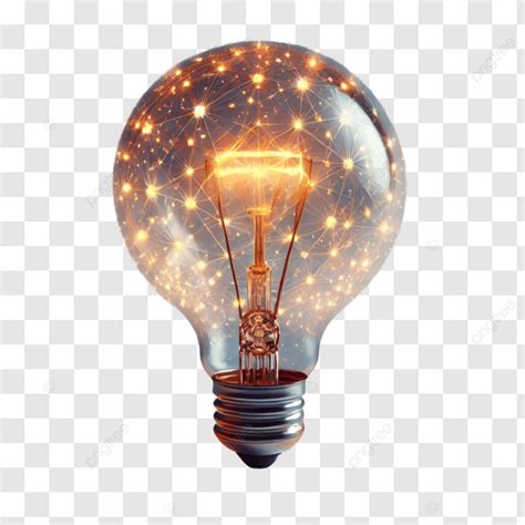 A Glowing Light Bulb With Bright Interconnected Lines And Sparkles Symbolizing Ideas Or